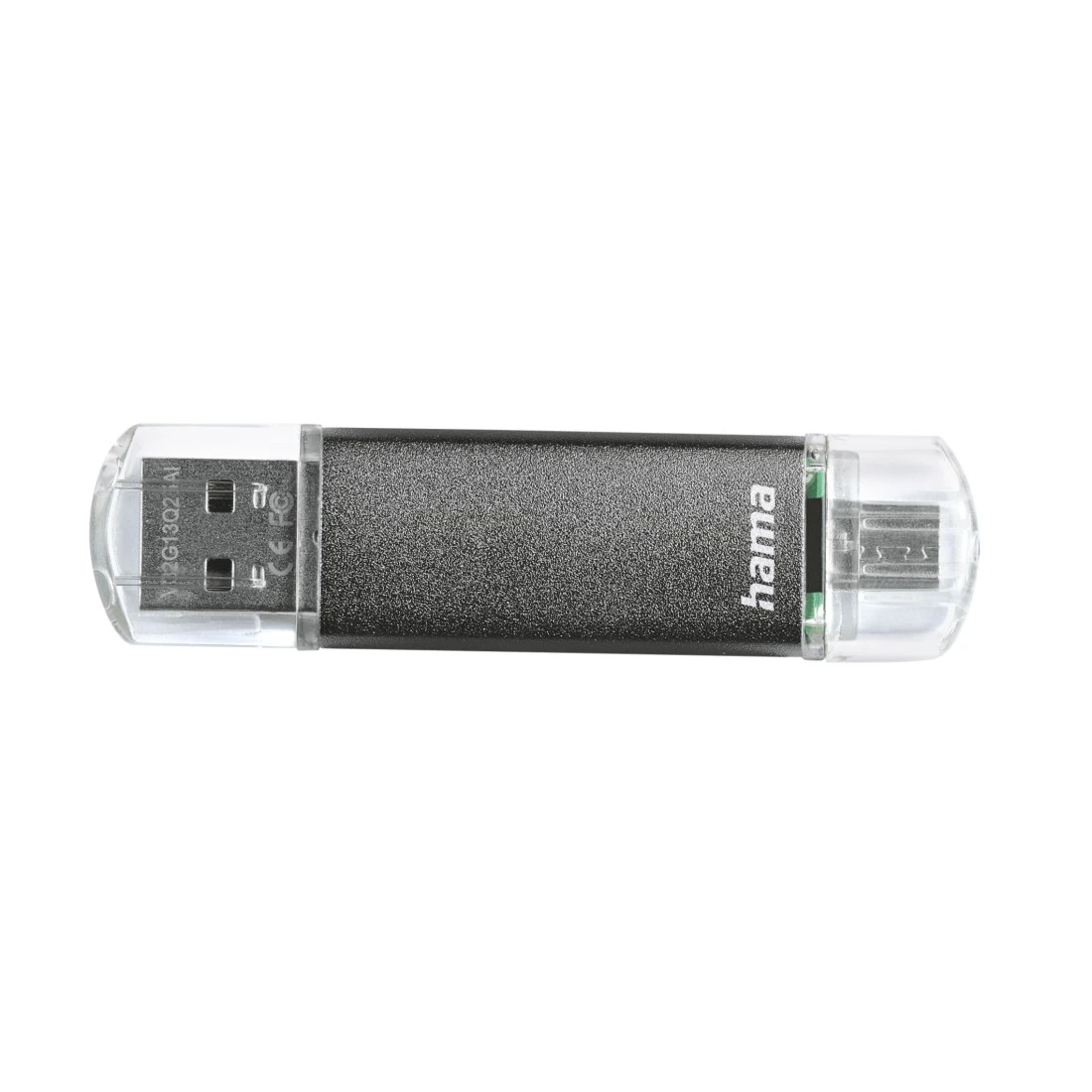 "Laeta Twin" USB Flash Drive, USB 2.0, 128GB, 15 MB/s, grey | Hama
