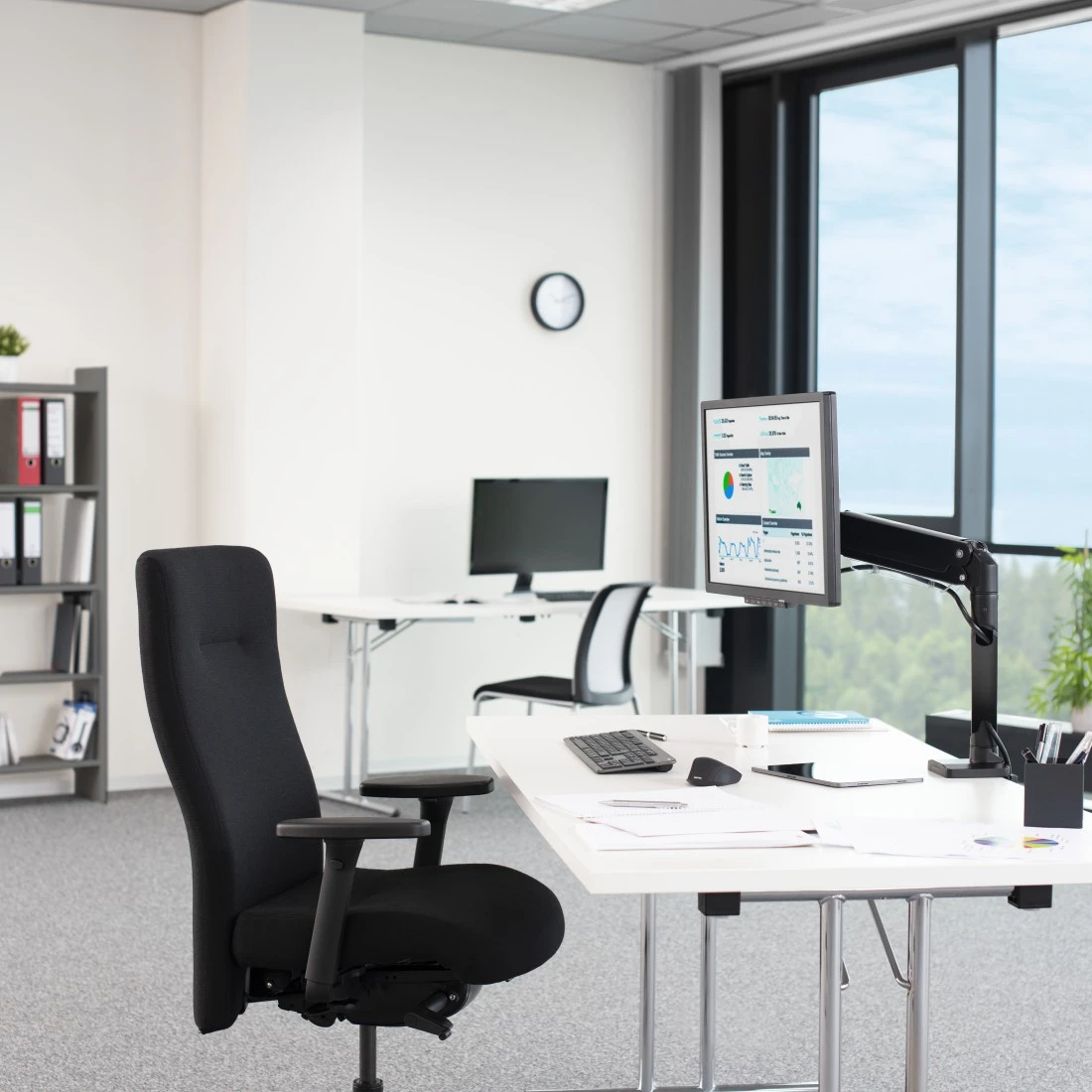 Monitor Holder, Height-adjustable with Gas Spring, Swivel/Tilt, 13 ...