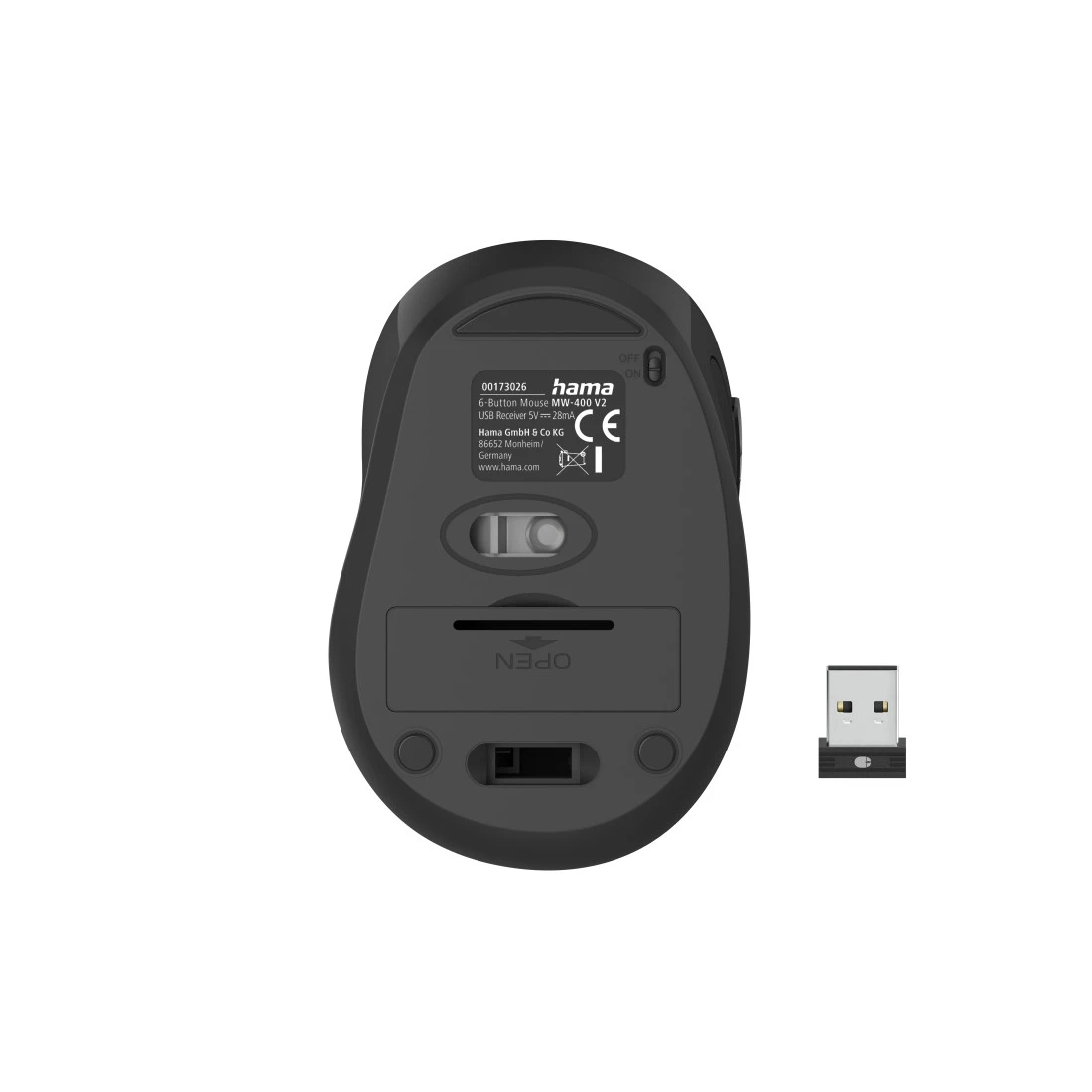 | Hama | "MW-400 V2" Optical 6-Button Wireless Mouse, Ergonomic, USB ...