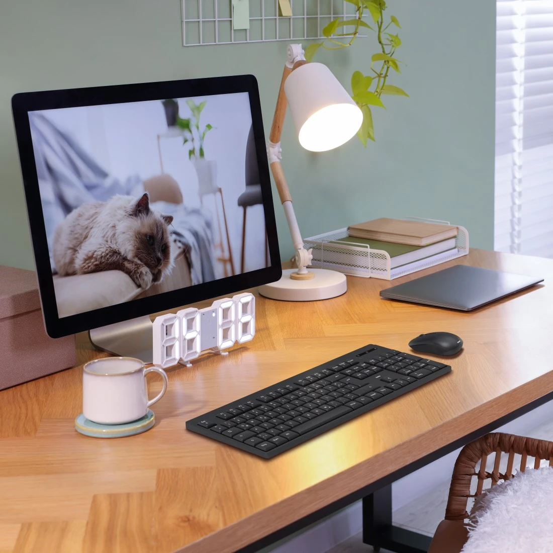 “WKM-100” Wireless Keyboard with Mouse, Wireless, Batteries, black ...