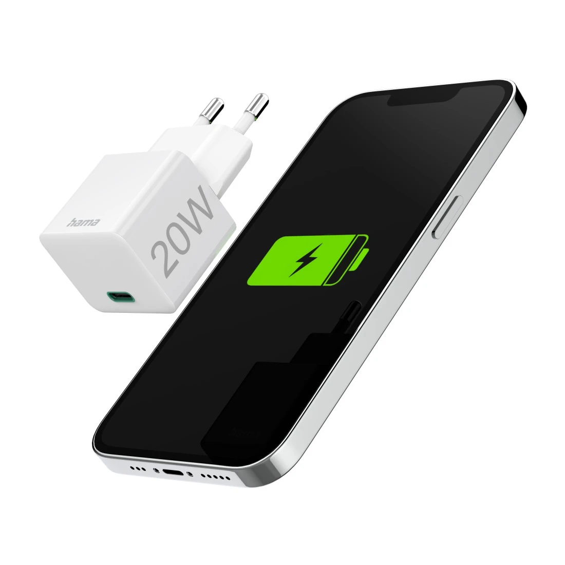 Fast Charger, USB-C, Mini Charger, PD, 20 W, white | Hama | | Hama
